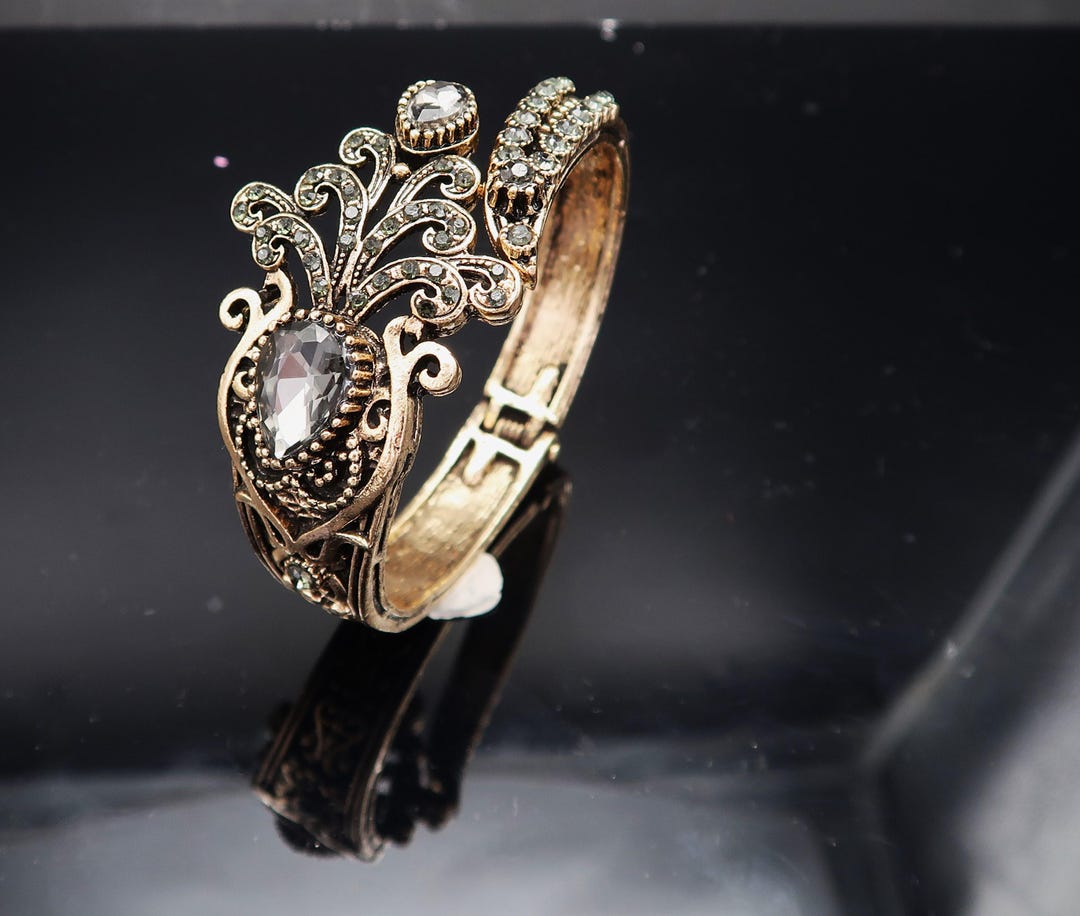 Mystical Gothic Bracelet With Grey Crystals - Etsy