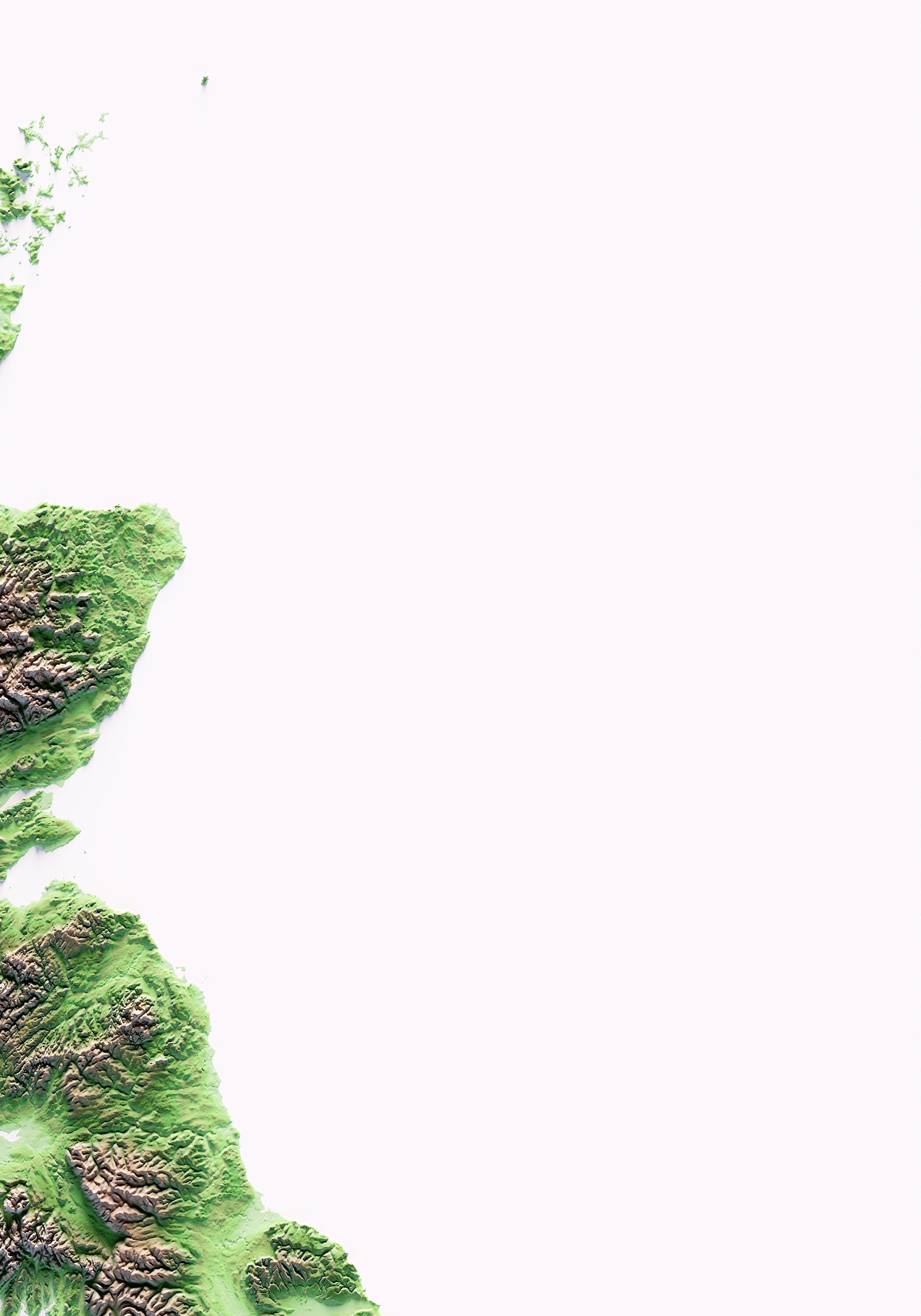 Regne Unit. Mapa de relleu en color. - Etsy España