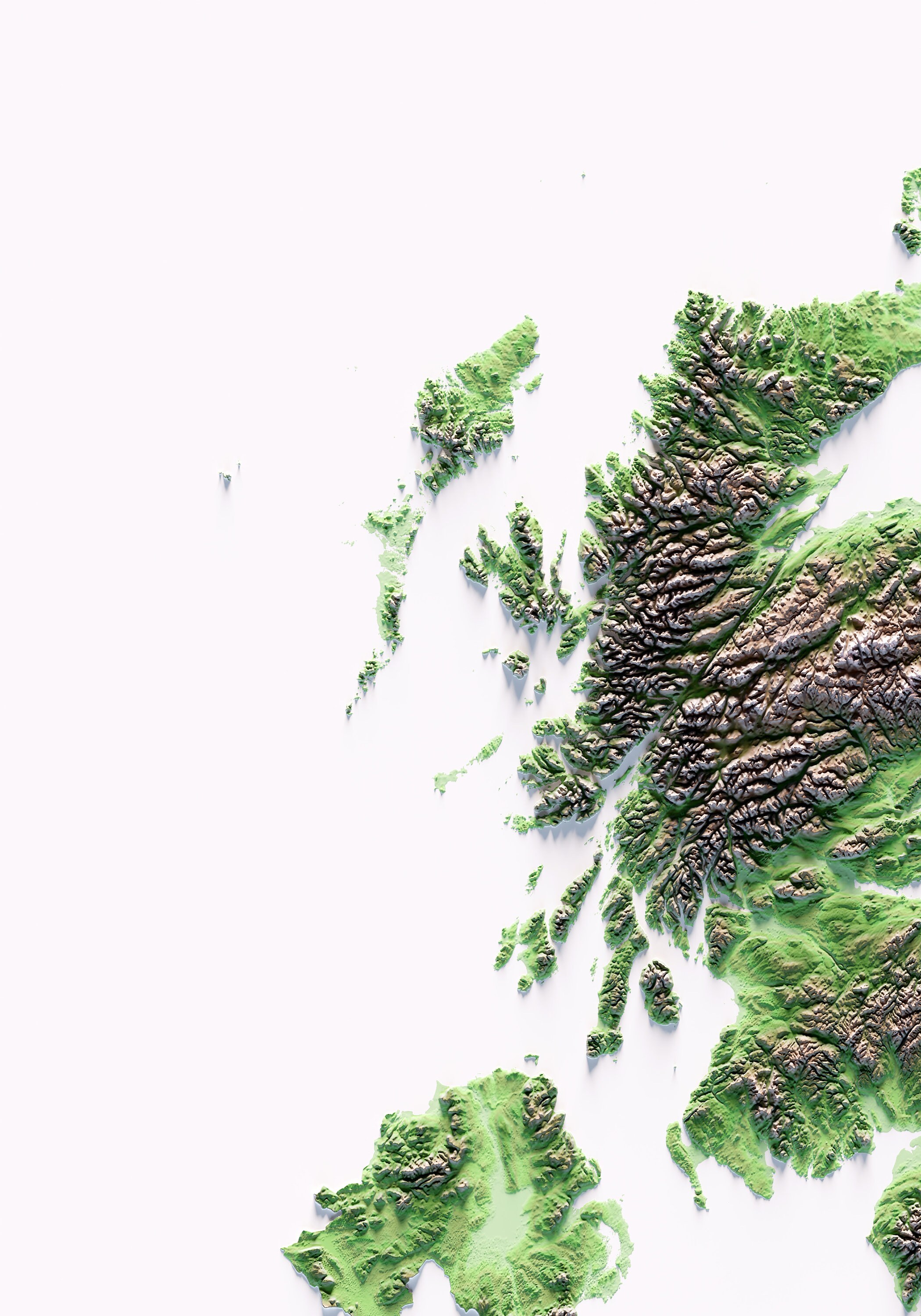 Regne Unit. Mapa de relleu en color. - Etsy España