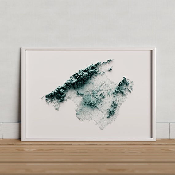Mallorca. Relief Map. Artistic Colored Map. | Etsy UK