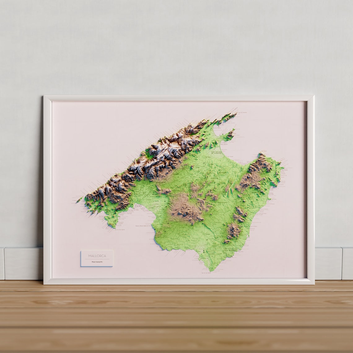 Mallorca. Topographic Map. White Sea Version. - Etsy