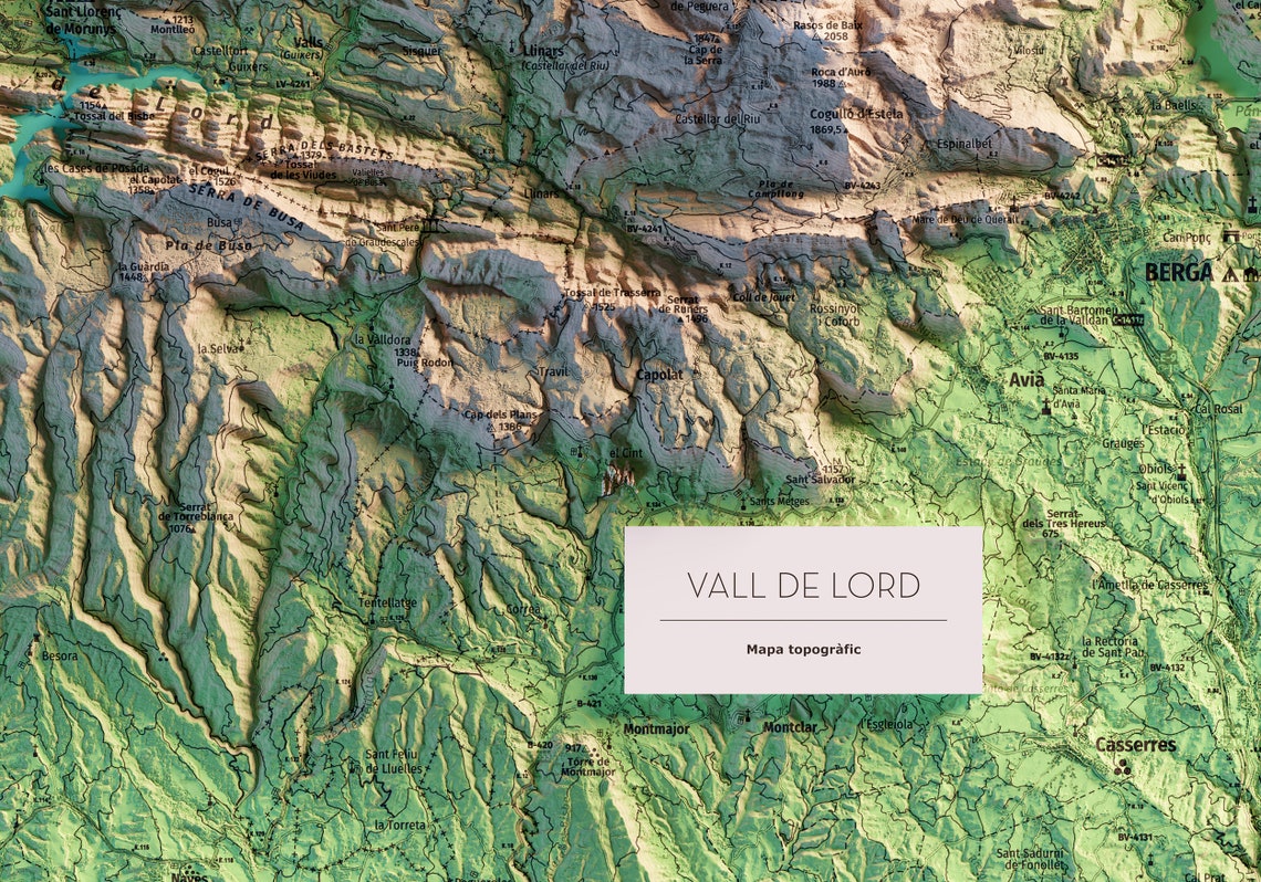 Colored Topographic Map of the Lord Valley. - Etsy