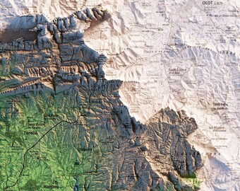 Prints Colored topographic map of Osona. Art & Collectibles etna.com.pe