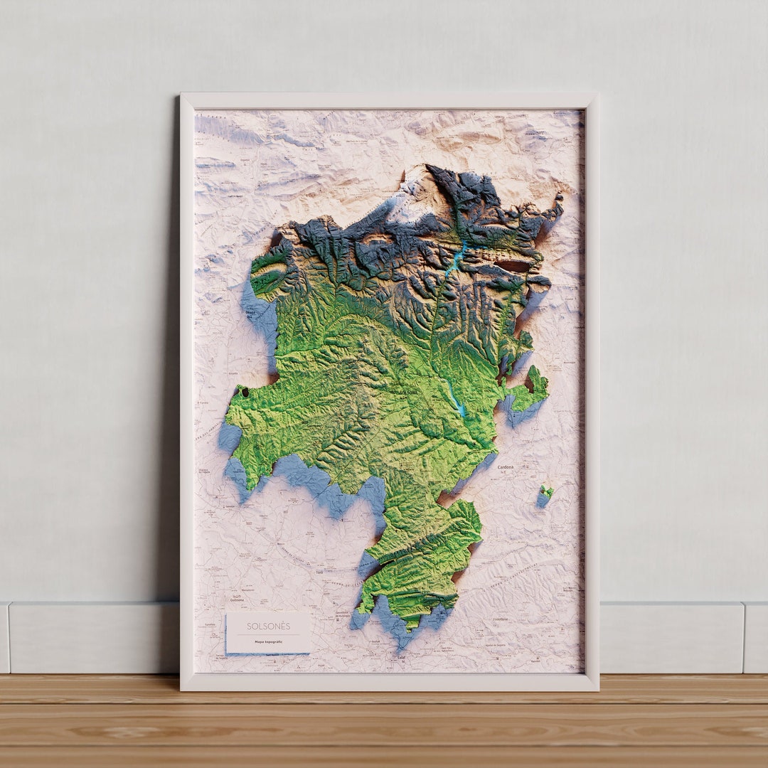 El Solsonès. Mapa topogràfic en color. - Etsy España