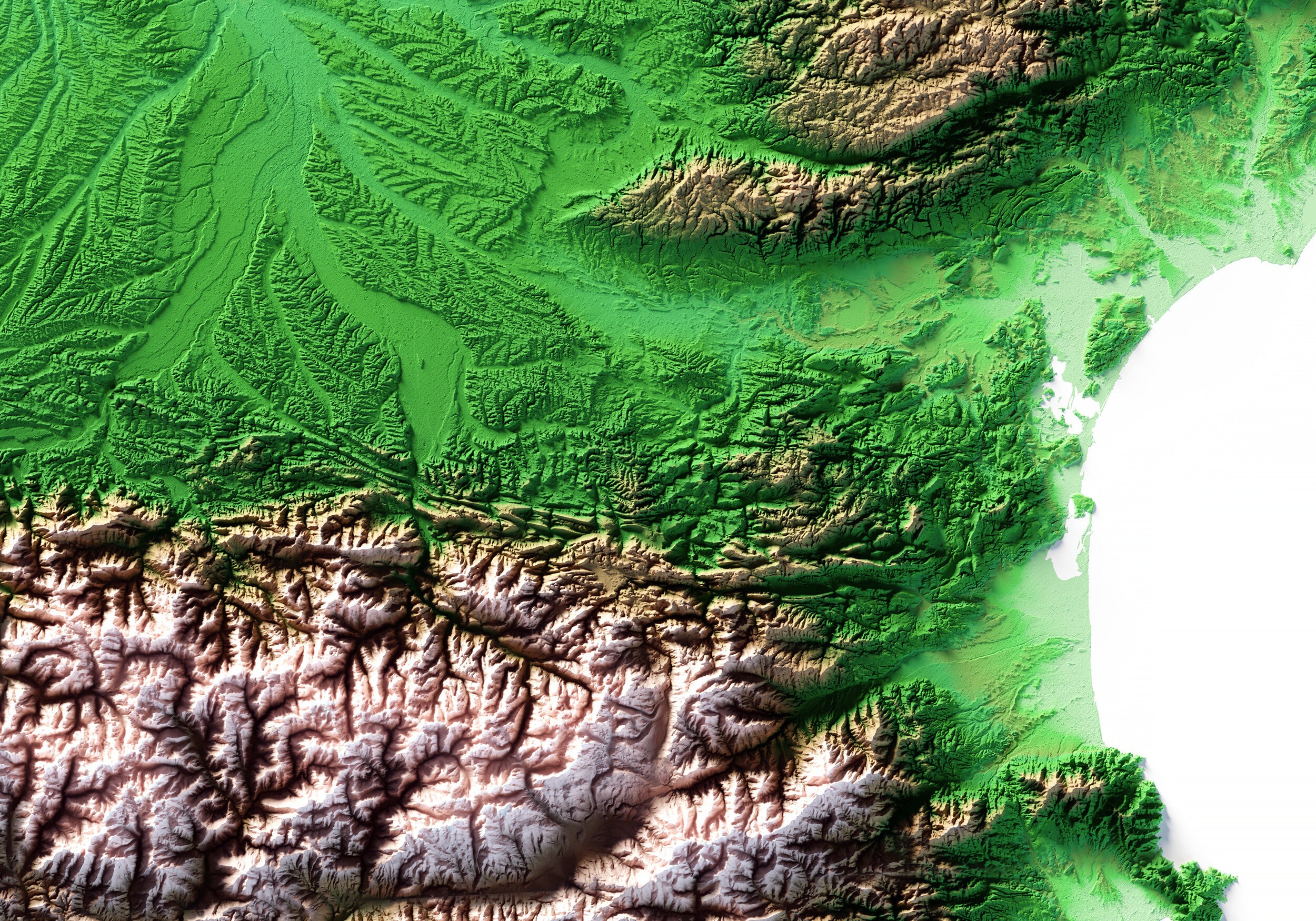 Pyrenees. Colored Artistic Relief Map With Trobart Classic Colors. - Etsy