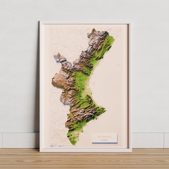 Colored Topographic Map of the País Valencià CNIG Version. - Etsy UK