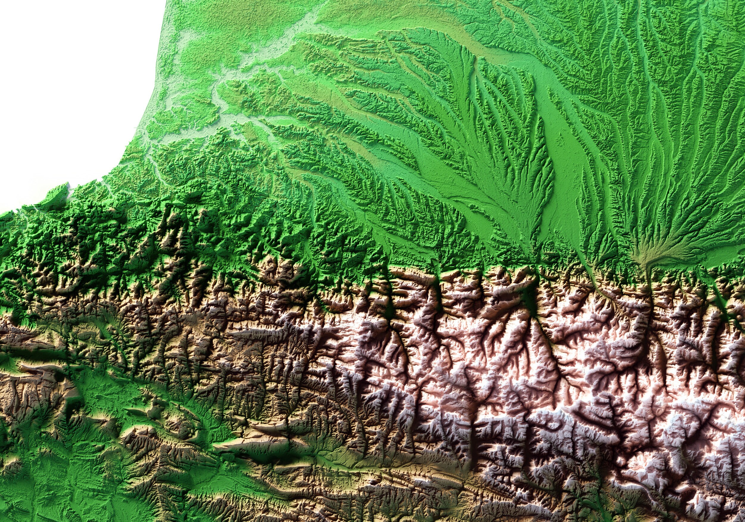 Pyrenees. Colored Artistic Relief Map With Trobart Classic Colors. - Etsy