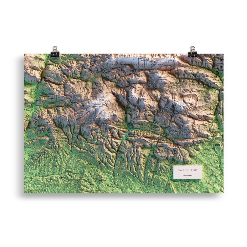 Colored Topographic Map of the Lord Valley. - Etsy