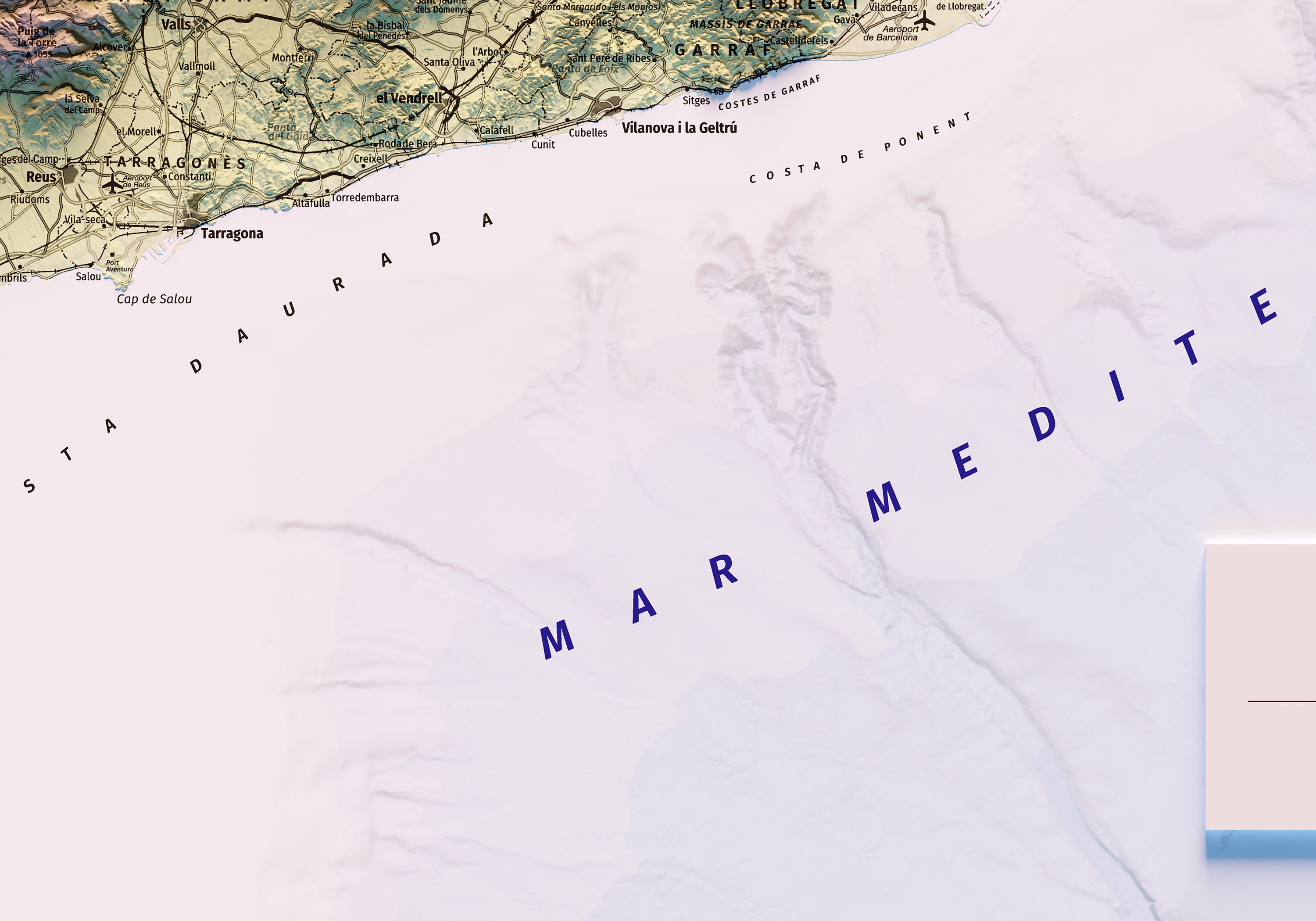Catalunya Mapa Topogràfic En Color Versió Sense Llegenda Etsy España
