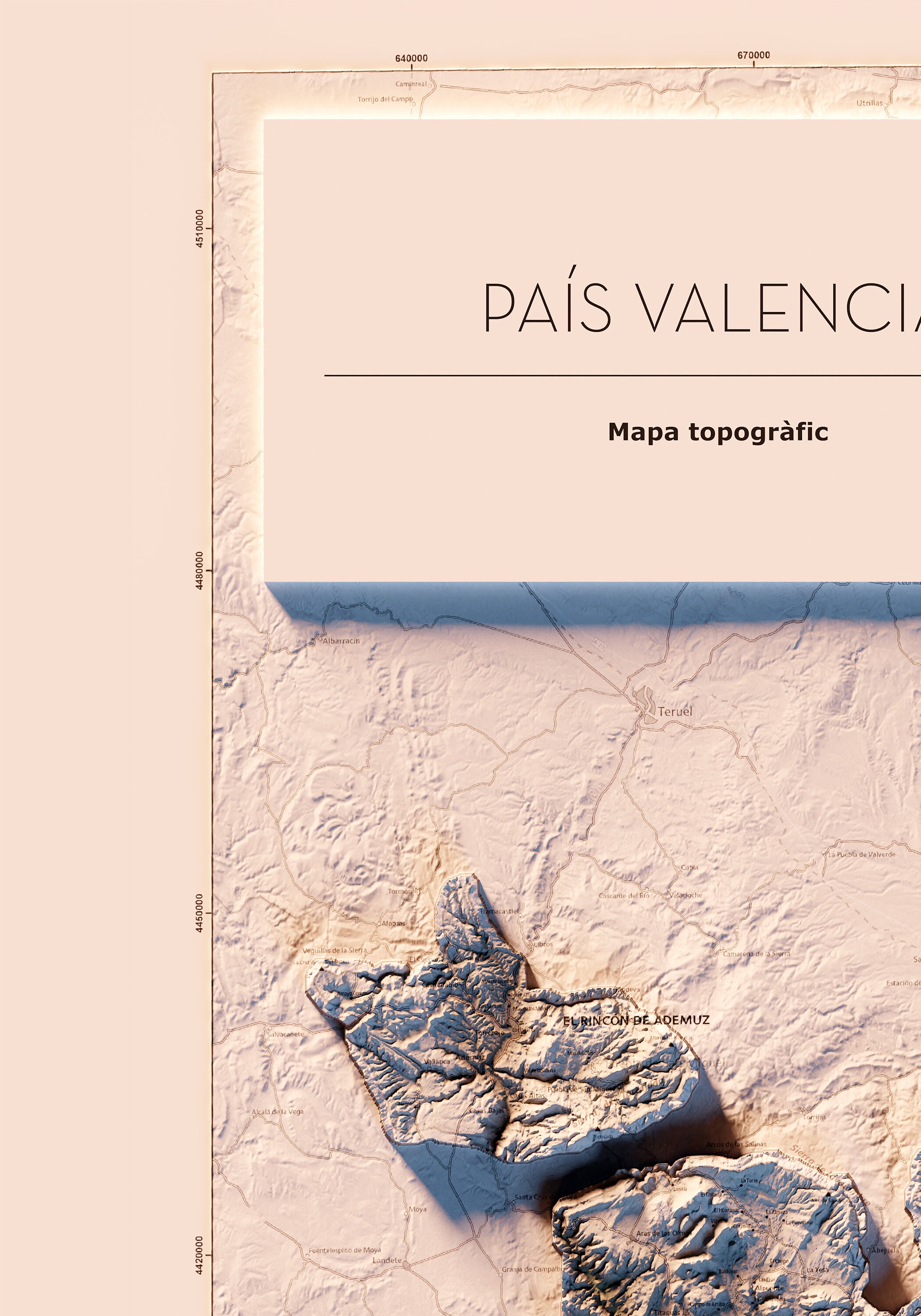 Colored Topographic Map of the País Valencià ICV Version. - Etsy UK