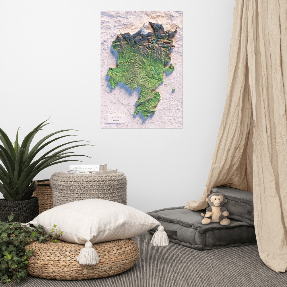 El Solsonès. Mapa topogràfic en color. - Etsy España