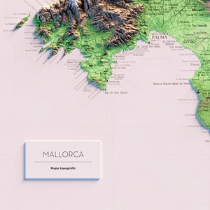 Mallorca. Topographic Map. White Sea Version. - Etsy