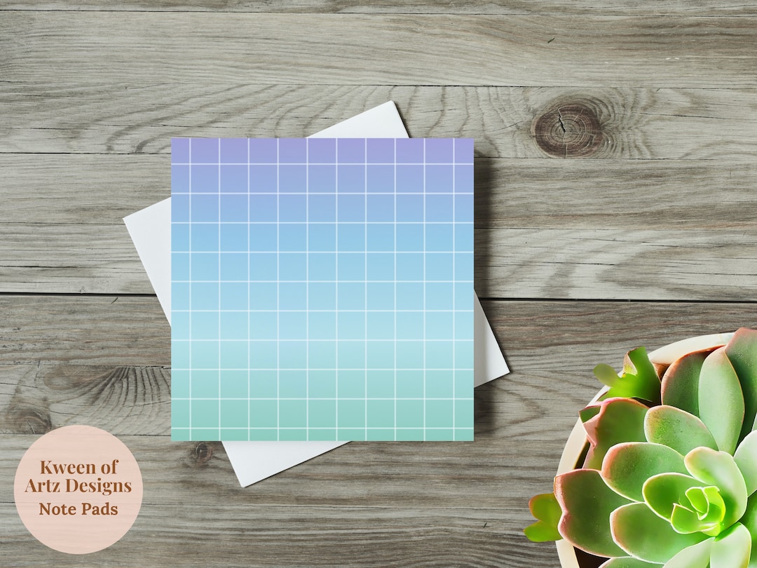 Cute Blue Gradient Sticky Post-it Notes 3x3 In| Stationary| Aesthetic ...