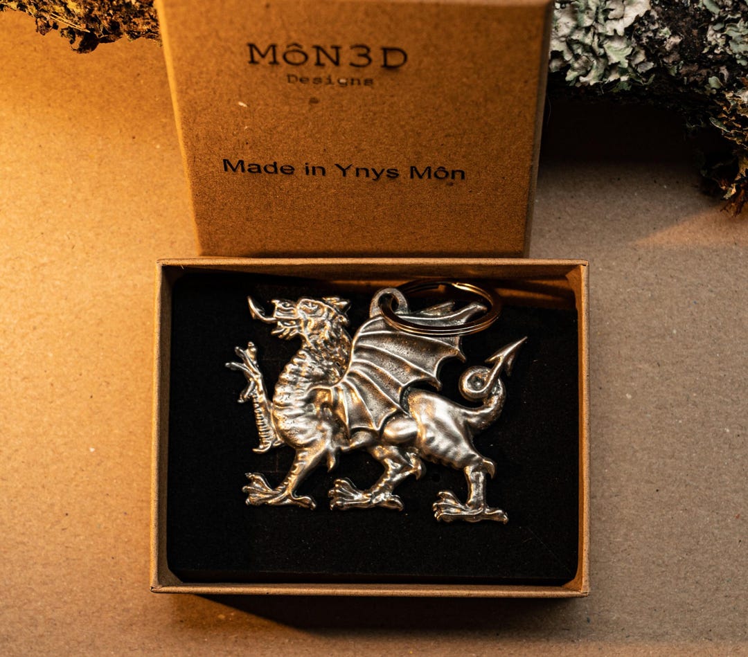 Hand Cast Pewter Welsh Dragon Keyring: Celtic Wales Gift - Etsy UK