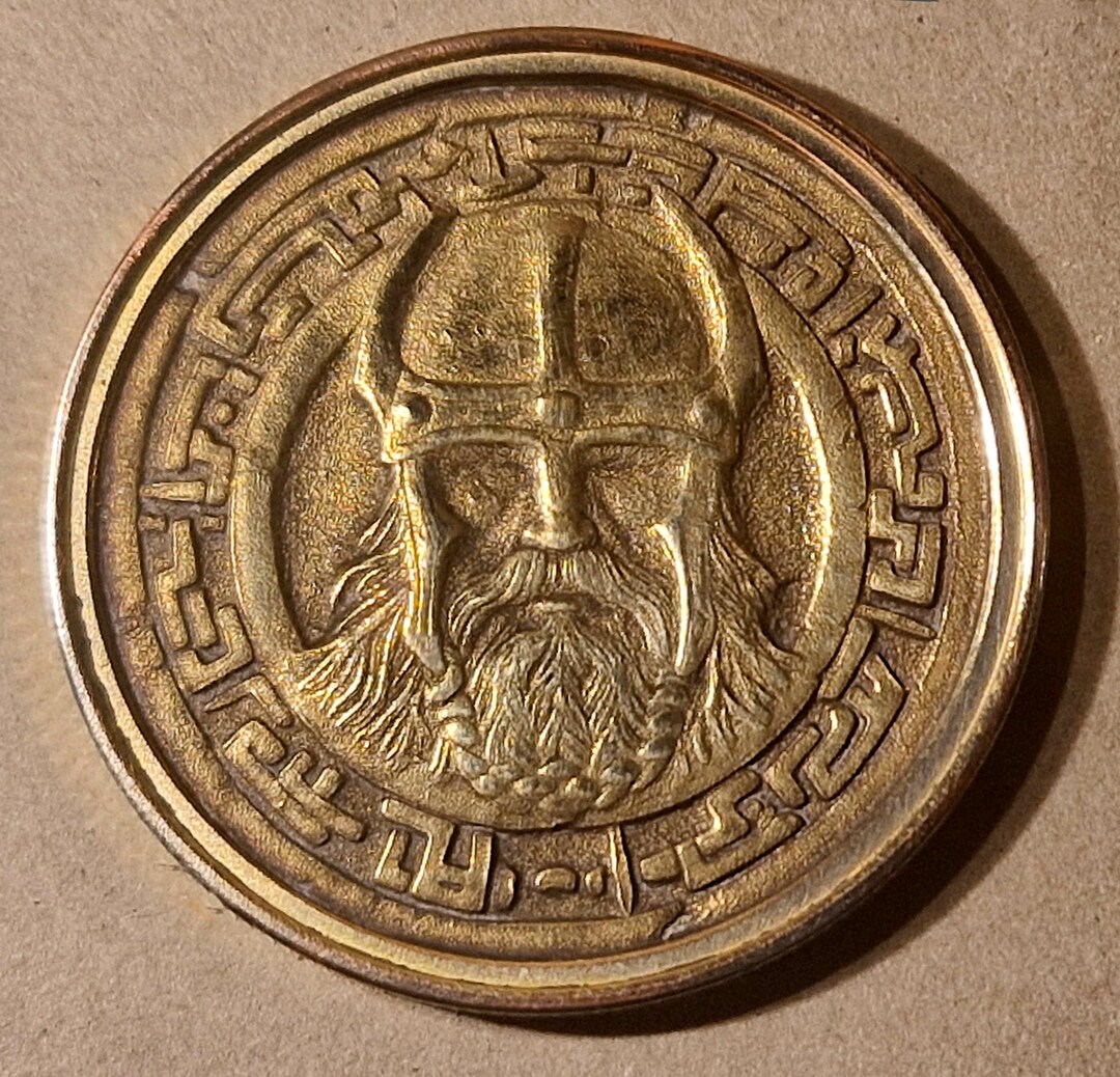 Viking Warrior Coin | Brass Engraved Coin | Personalized Laser Engraved ...