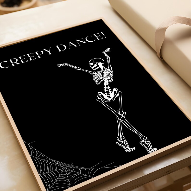Creepy Dance - Dancing Skeleton | Creepy Skeleton Wall Art | Trendy ...