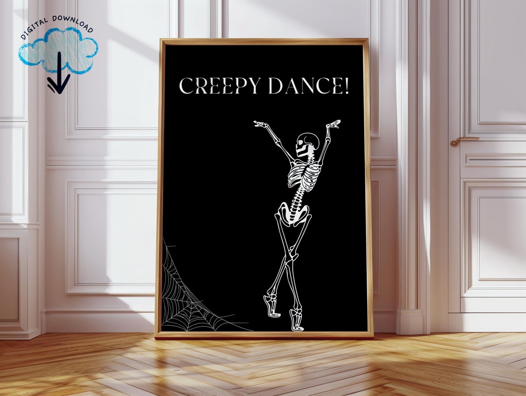 Creepy Dance - Dancing Skeleton | Creepy Skeleton Wall Art | Trendy ...