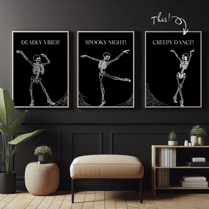 Creepy Dance - Dancing Skeleton | Creepy Skeleton Wall Art | Trendy ...