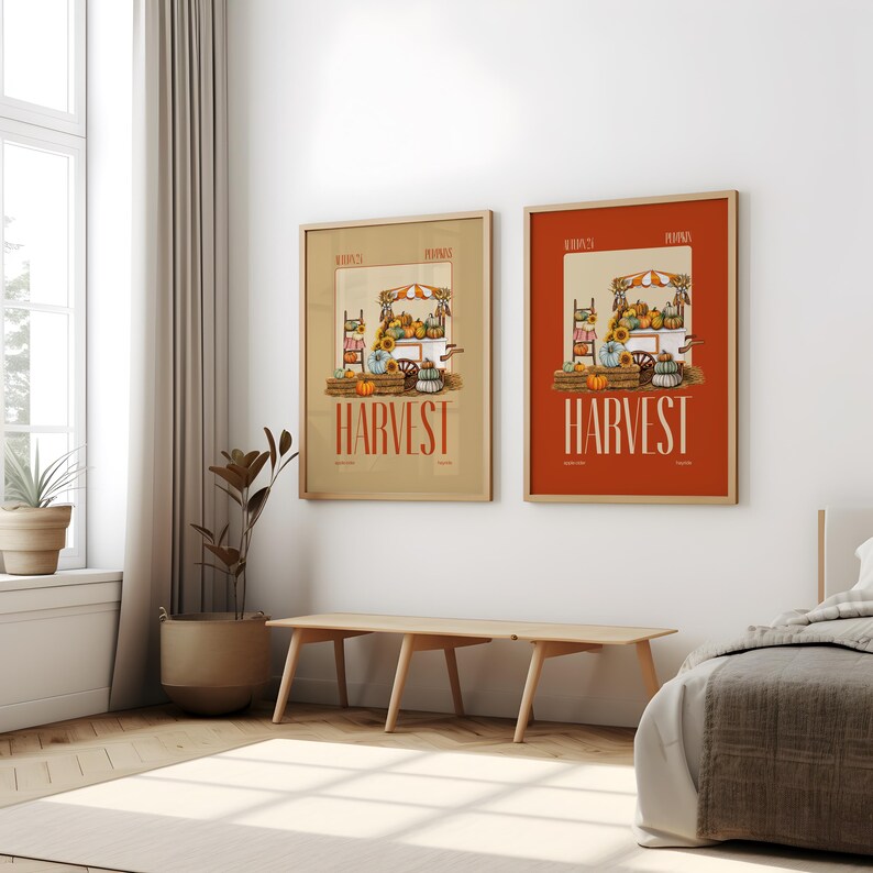 Autumn Magazine Cover Art Print BEIGE Autumn Wall Art Fall Art Print ...