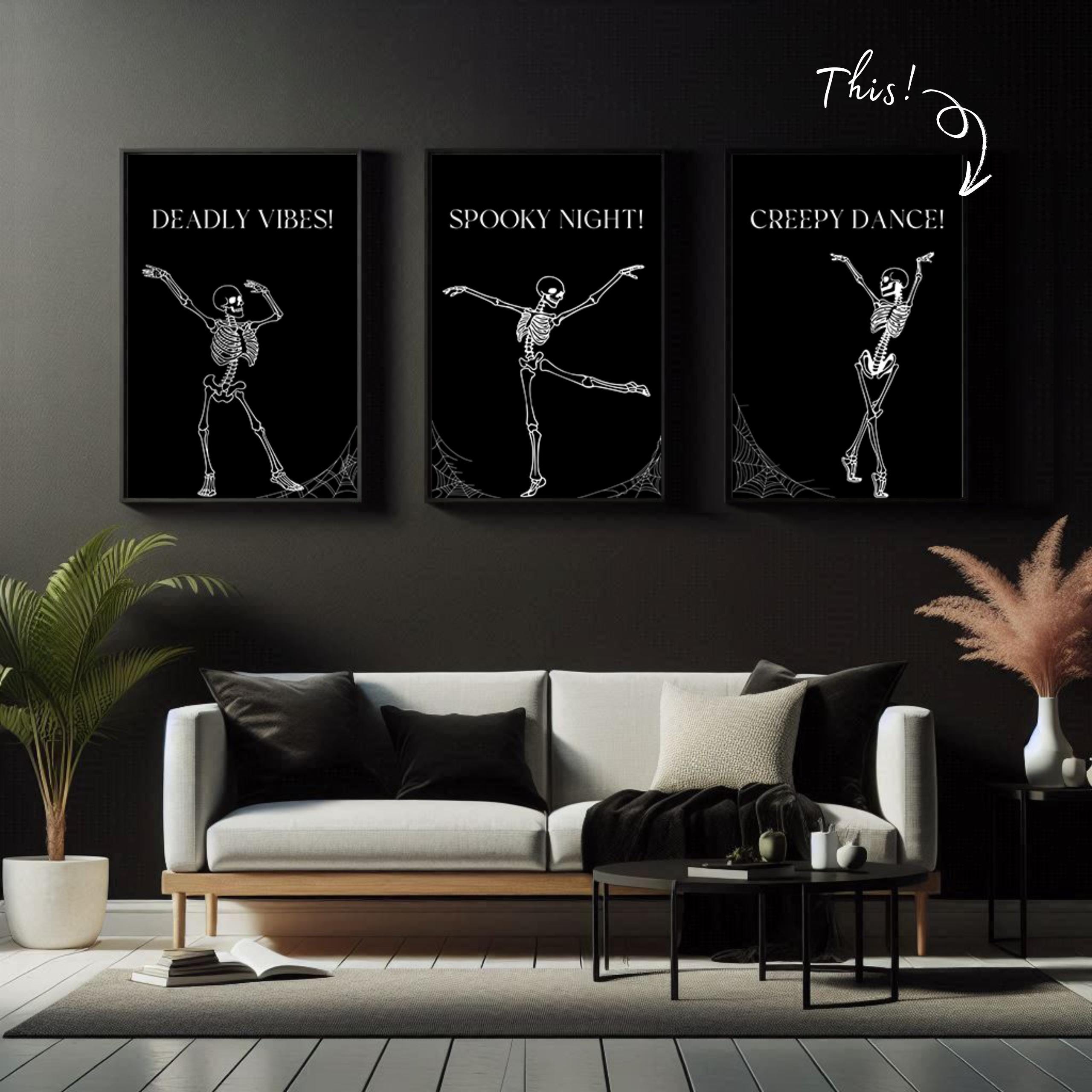 Creepy Dance - Dancing Skeleton | Creepy Skeleton Wall Art | Trendy ...