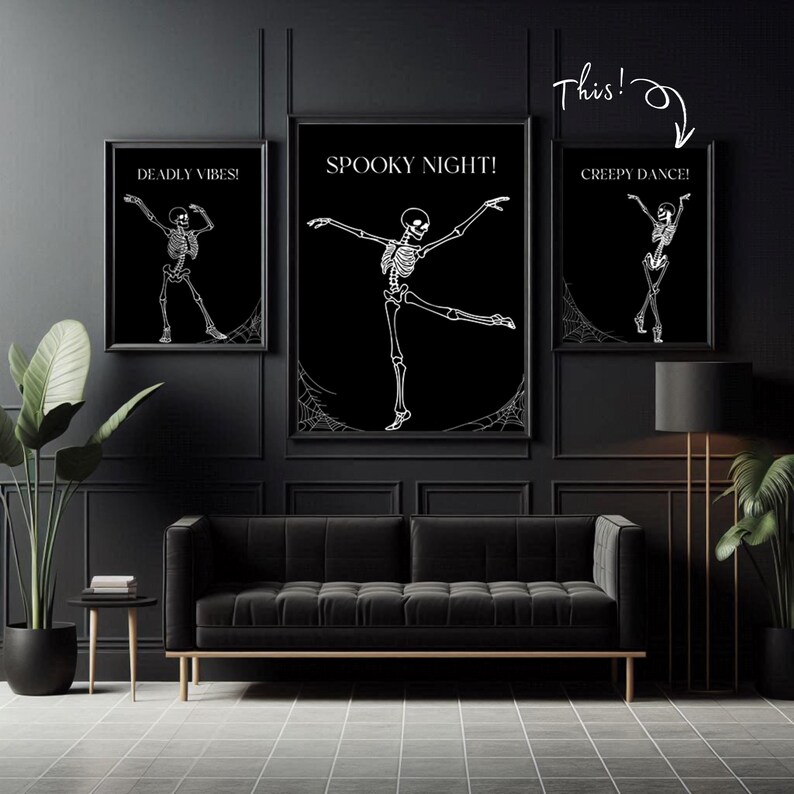 Creepy Dance - Dancing Skeleton | Creepy Skeleton Wall Art | Trendy ...