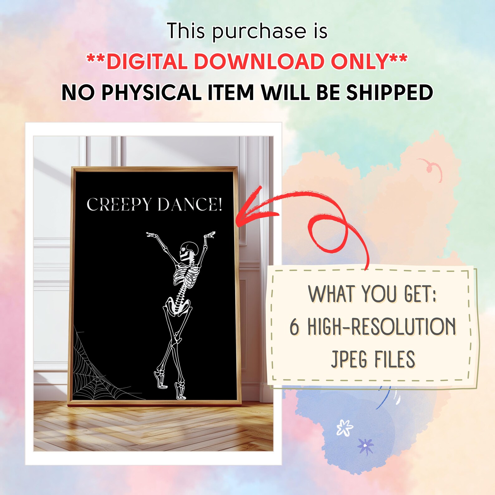 Creepy Dance - Dancing Skeleton | Creepy Skeleton Wall Art | Trendy ...
