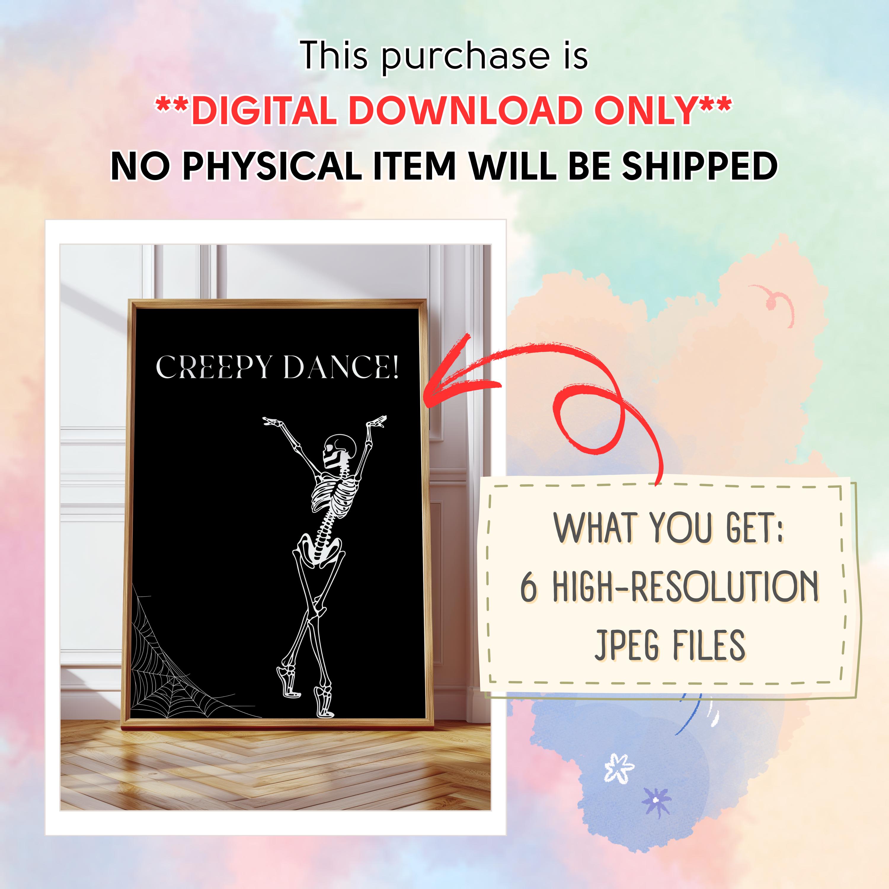 Creepy Dance - Dancing Skeleton | Creepy Skeleton Wall Art | Trendy ...