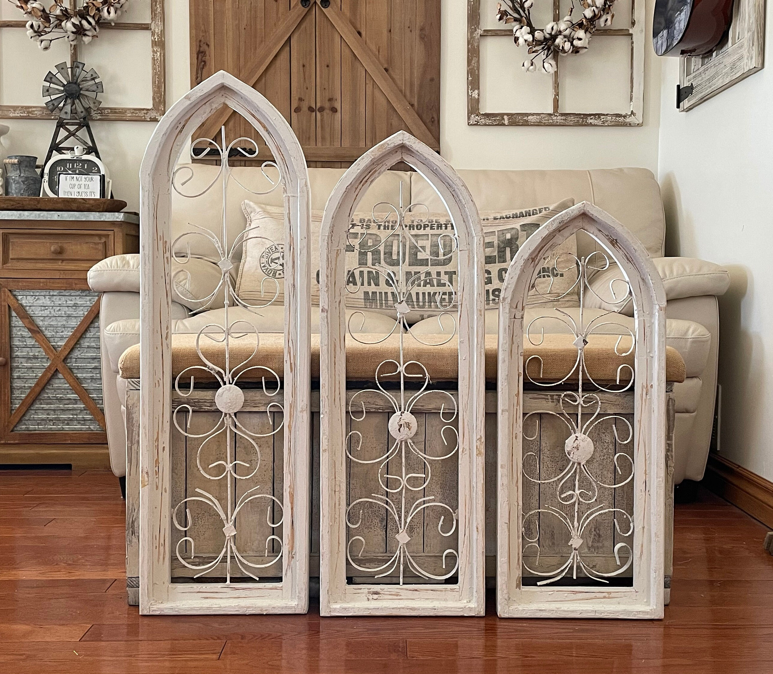 Cottage Chic Wood and Metal Arch Wall Decor. - Etsy
