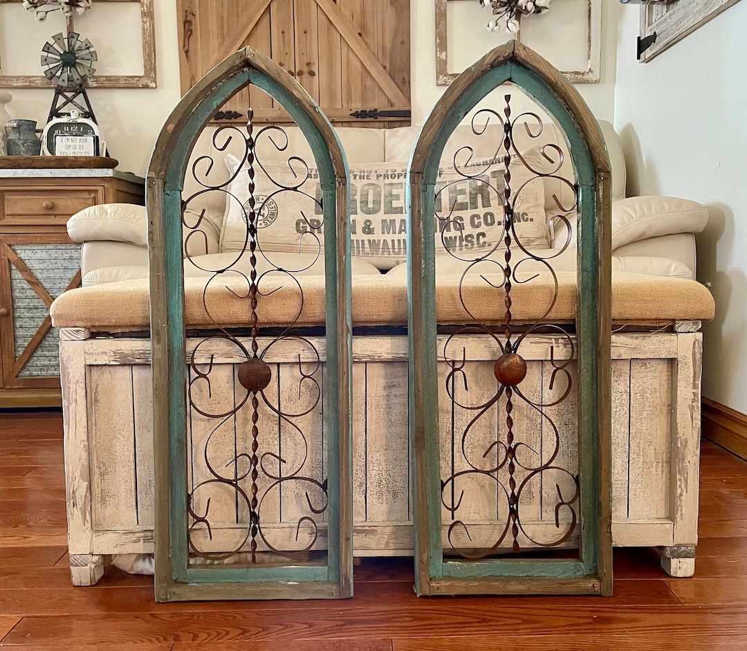 Large Set of Two or Three Rustic Modern Farmhouse Cathedral Arch Wood ...