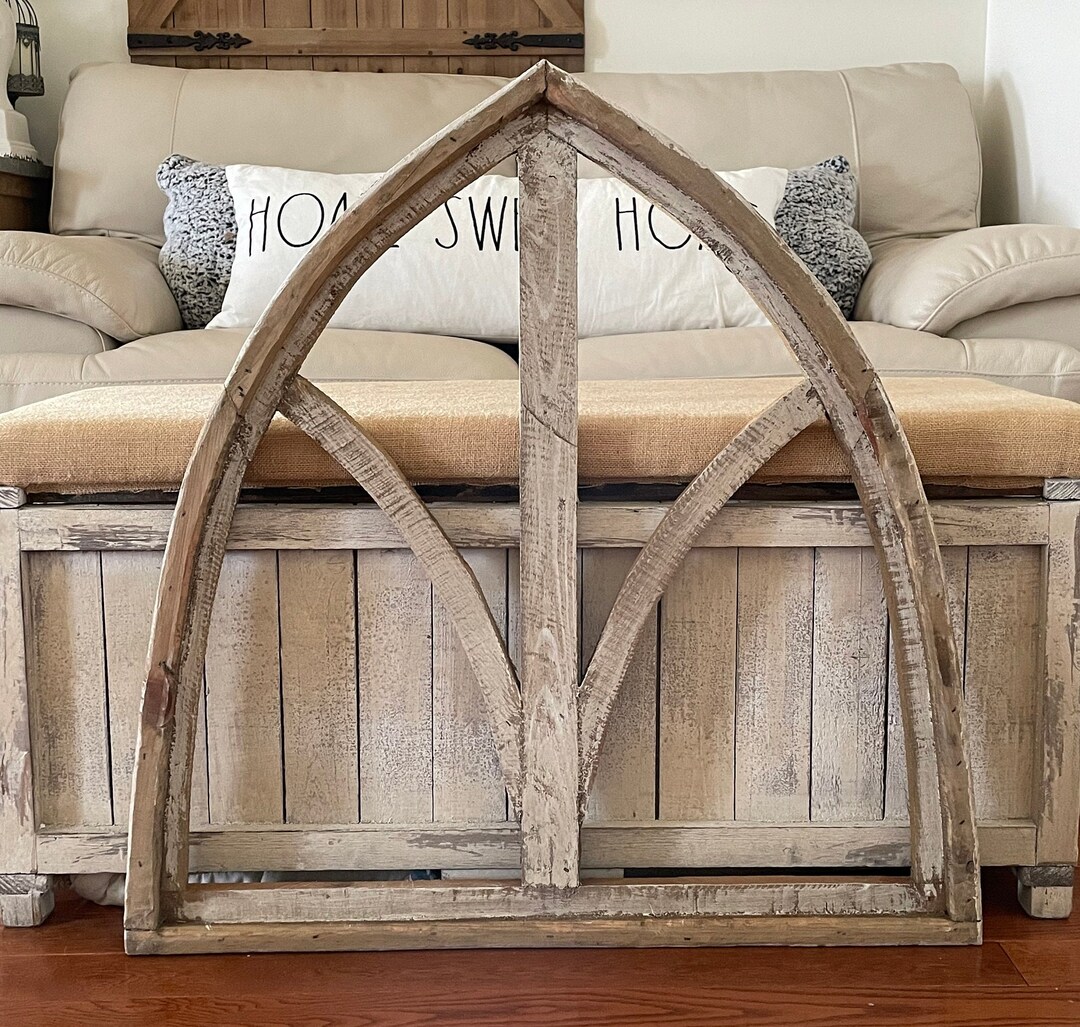 Large Rustic French Country Modern Farmhouse Cathedral Arch Wood Wall ...