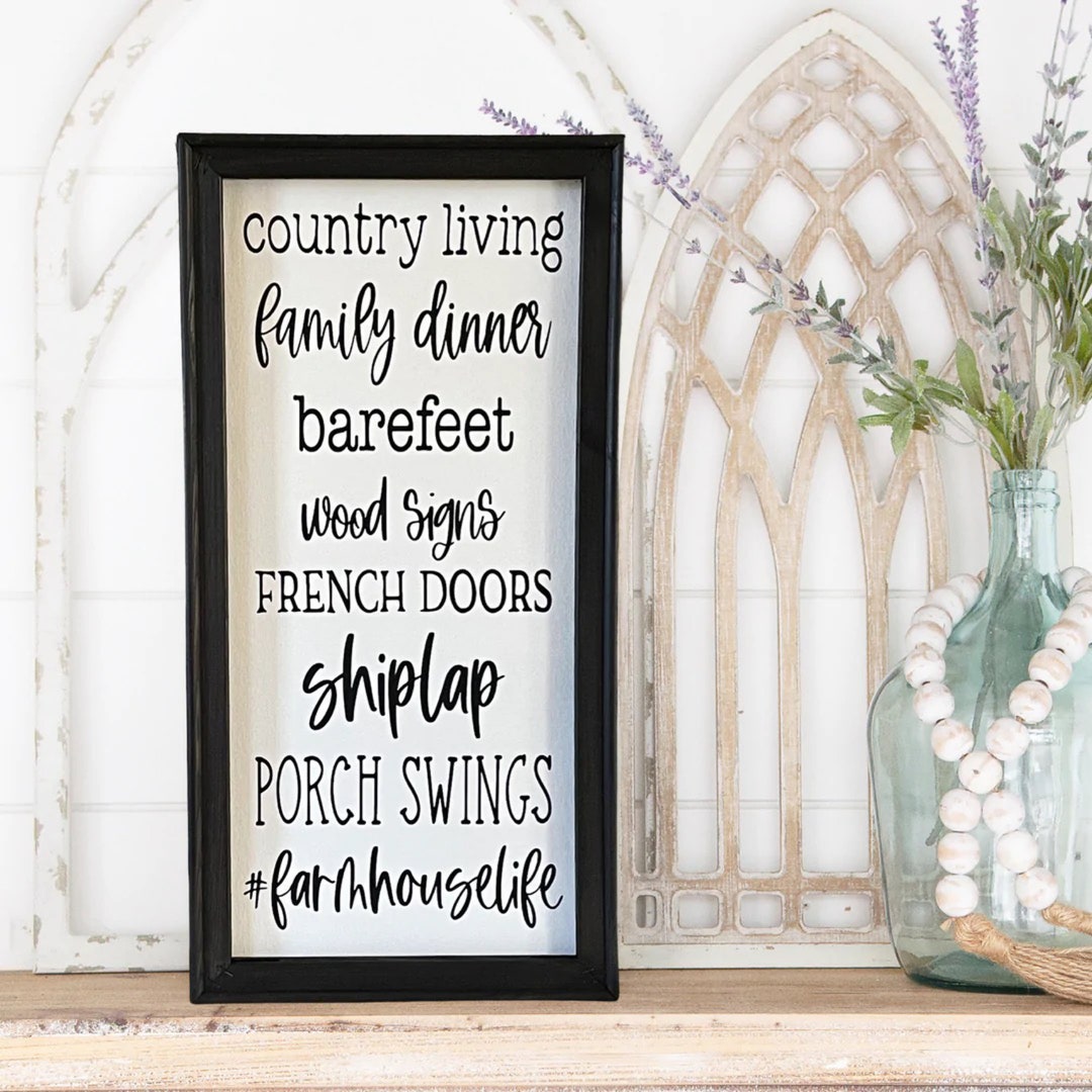 Country Living Farmhouse Wall Decor Sign - Etsy