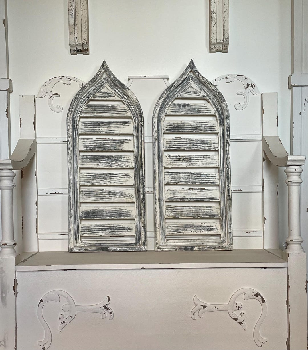 Rustic Shutter Style Distressed Wood Wall Decor - Etsy