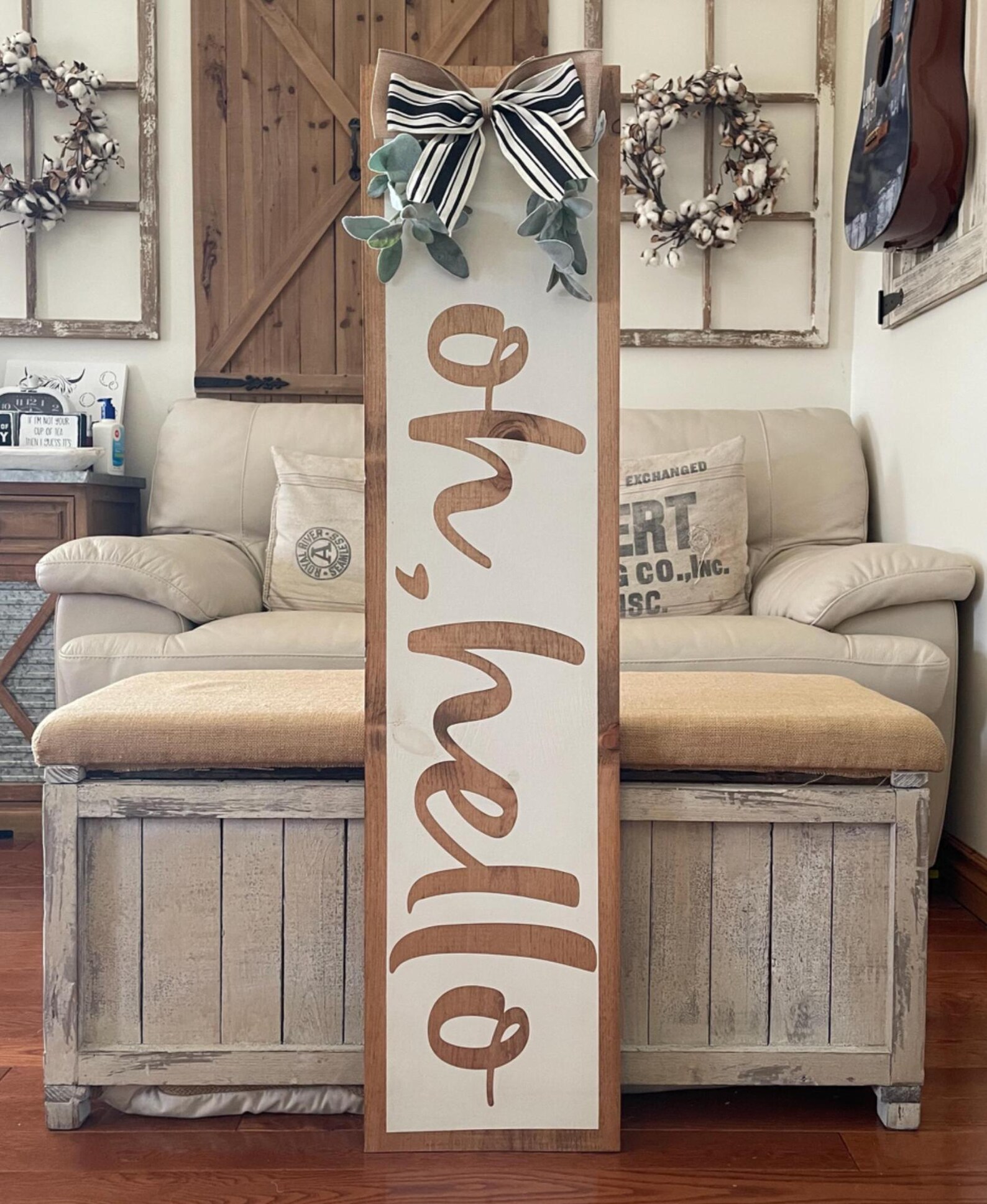 Large Oh, Hello Wood Painted Porch Leaner Sign - Etsy