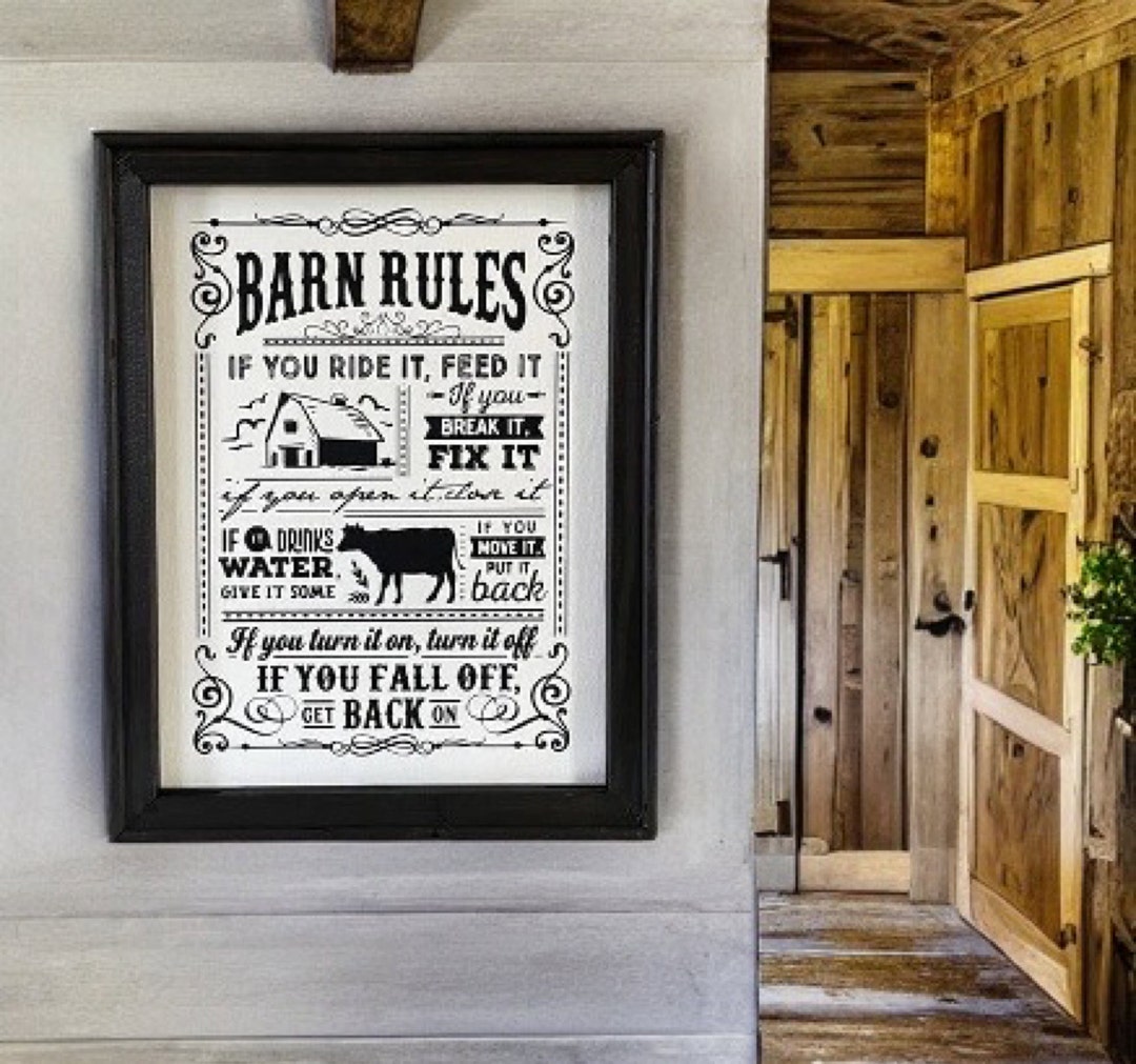 Rustic Farm Animal Barn Rules Farmhouse Wall Decor Farmhouse Sign - Etsy