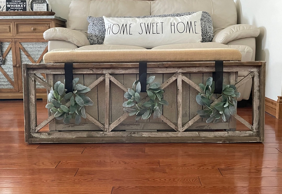 Large Rustic Farmhouse Distressed Wooden Windowpane Wall Decor ...