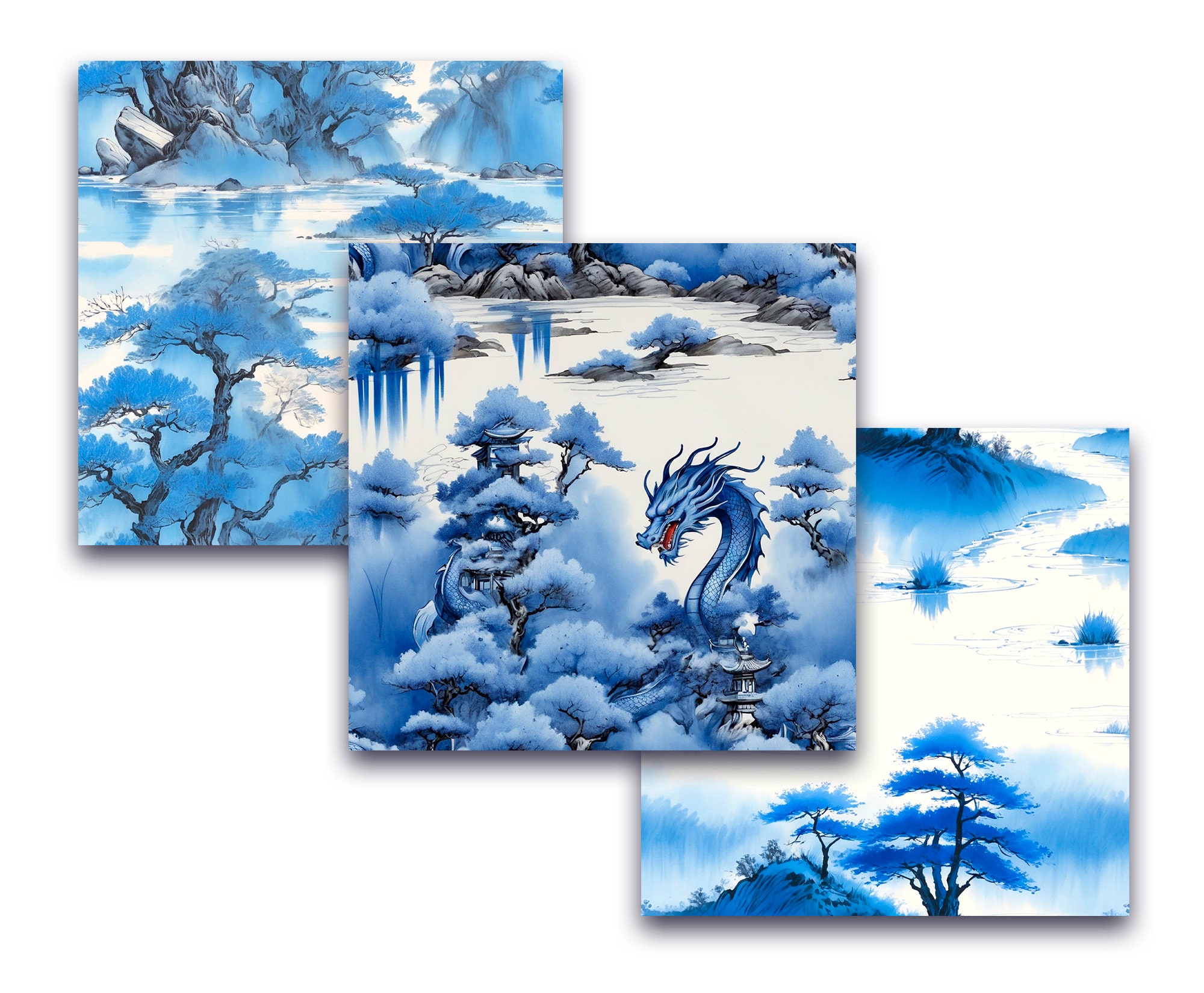 Chinese Digital Paper, Chinese Dragon, Seamless Pattern, Asian Seamless ...