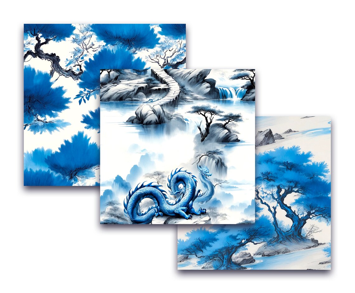 Chinese Digital Paper, Chinese Dragon, Seamless Pattern, Asian Seamless ...