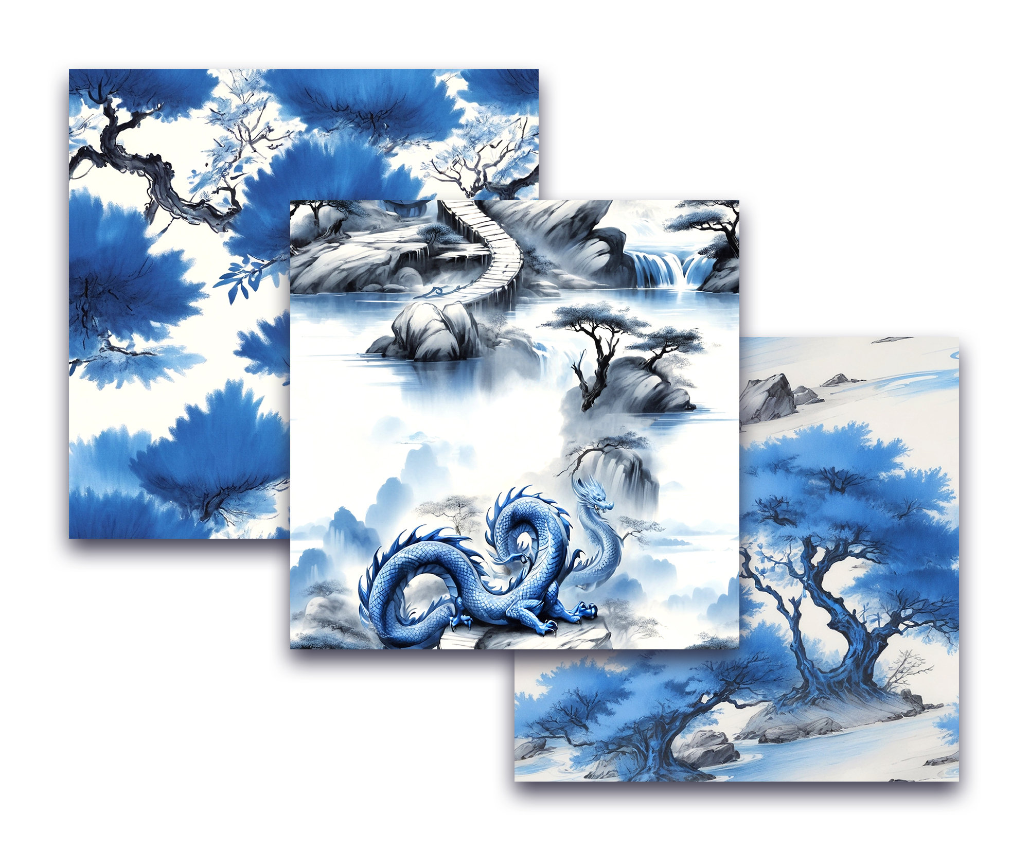 Chinese Digital Paper, Chinese Dragon, Seamless Pattern, Asian Seamless ...