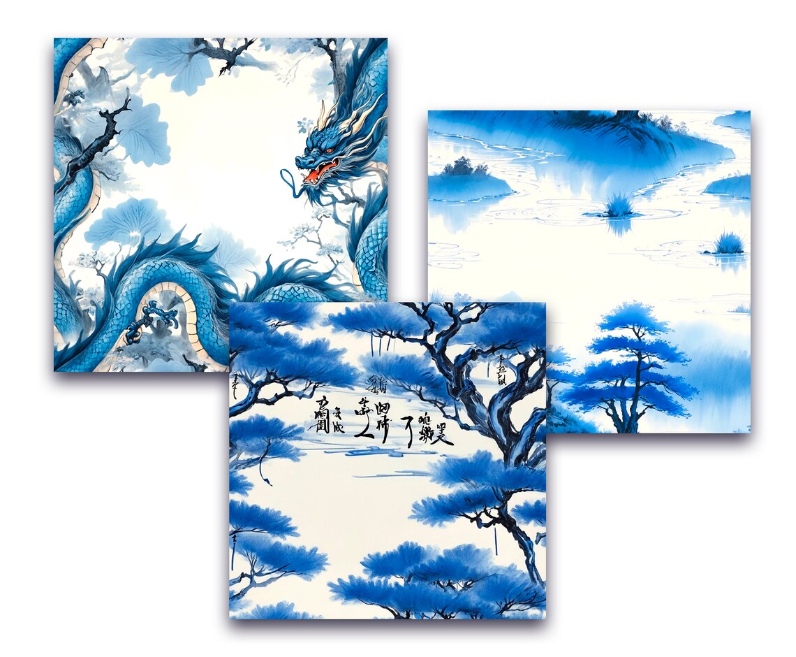 Chinese Digital Paper, Chinese Dragon, Seamless Pattern, Asian Seamless ...