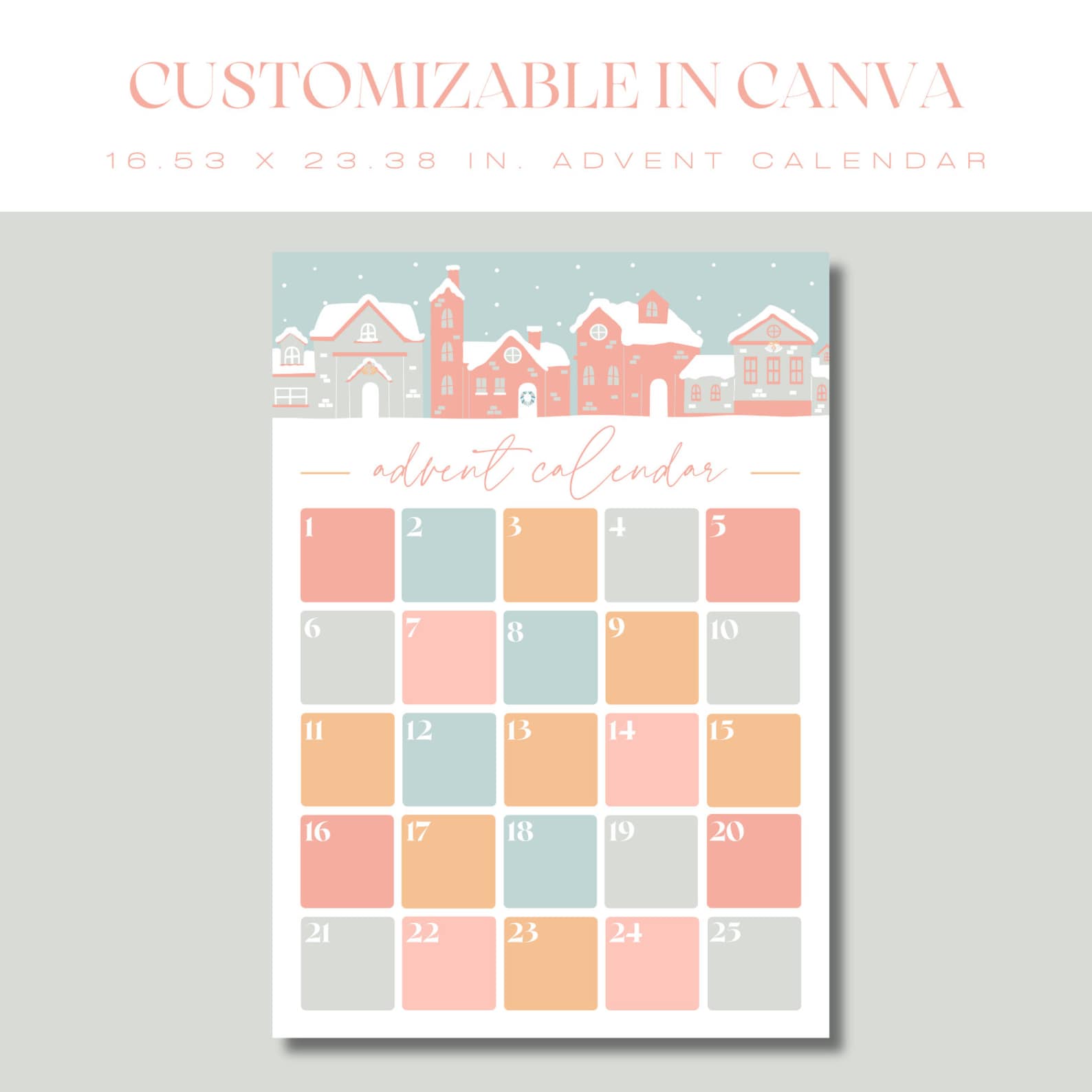 Family Advent Calendar | Advent Calendar | Christmas | Poster ...