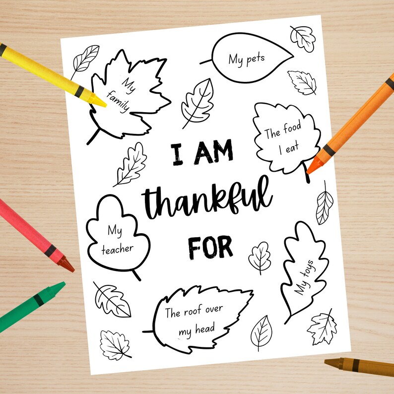 Kids Thankful Coloring Sheet | Coloring Sheet | Giving Thanks ...