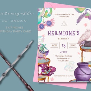 Potions & Magic Girl's Birthday Invitation Invitation Canva Instant ...