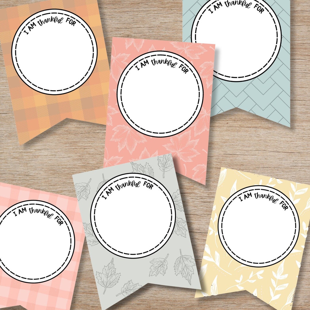 Thankful Bunting Banner Cards | Banner Cards | Thanksgiving | Kids ...