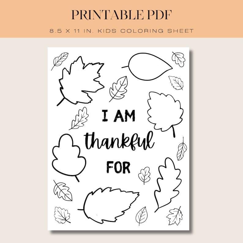 Kids Thankful Coloring Sheet | Coloring Sheet | Giving Thanks ...