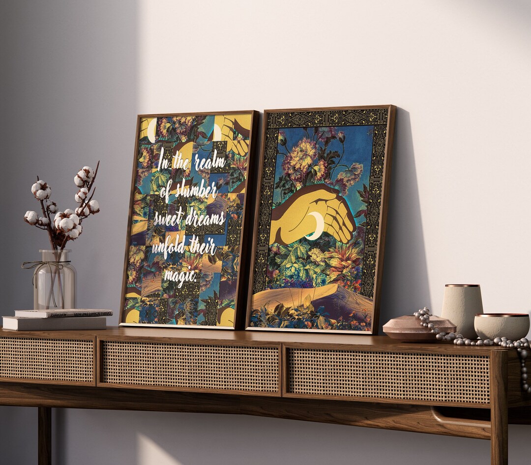 Sleep Fantasy Moon Stars Quote Sayings Art Print Set of 2 A3 Size ...