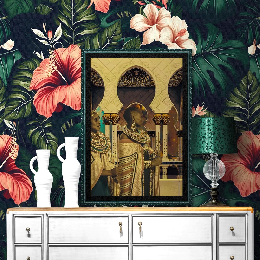 Afrofuturist African Regal Wall Art, Afrocentric Tribal Aesthetic ...