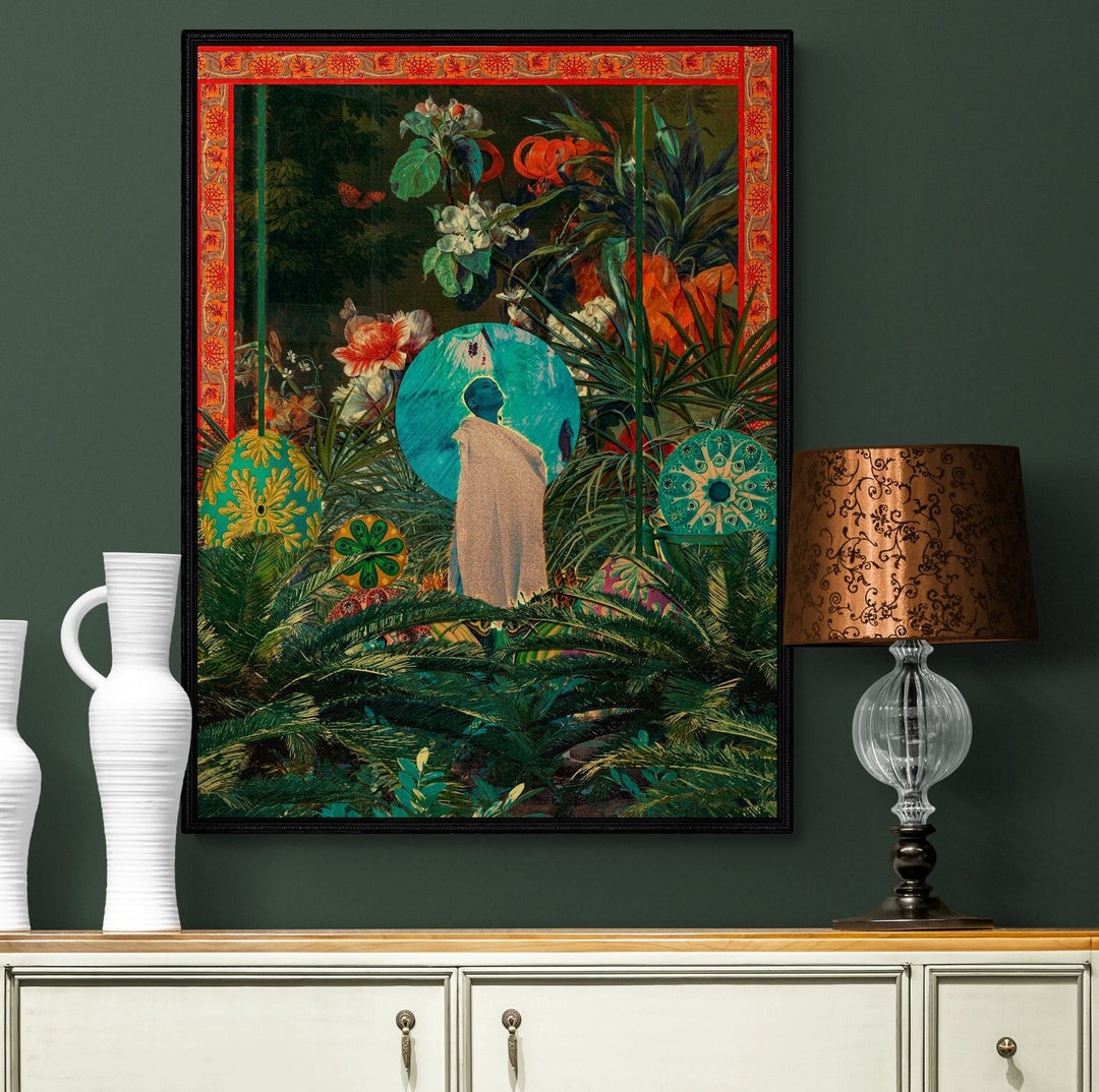 African Afro Futurism Afrocentric Art Print, Eclectic Eccentric Vivid ...