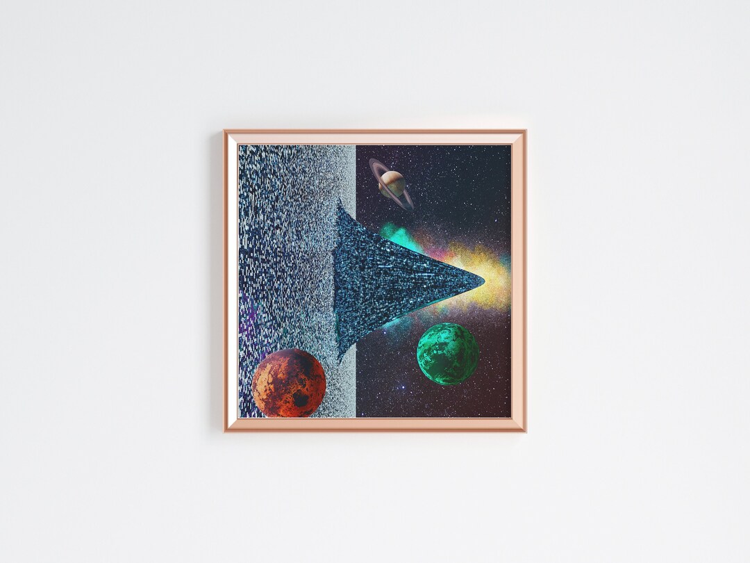 Time Travel Cover Art Retro Square Art Print, Sci-fi Futurism Outer ...