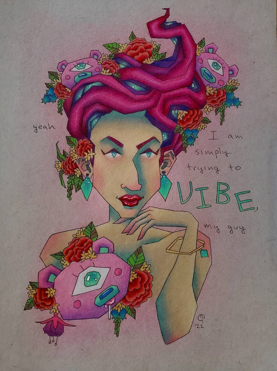 Original Drawing trying to Vibe - Etsy