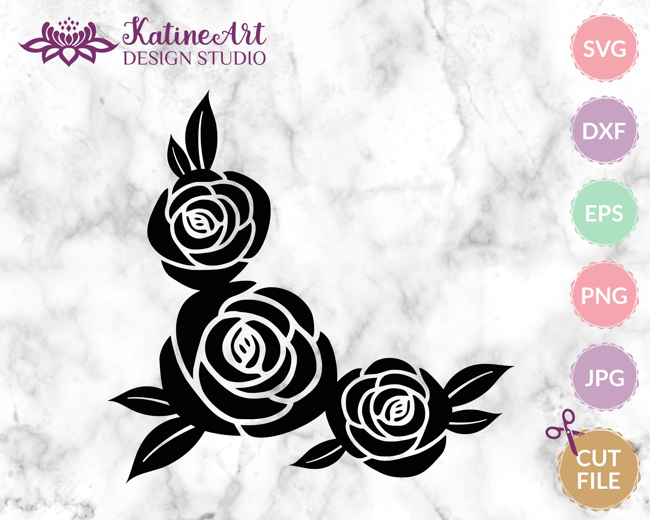 Rose Silhouette Border